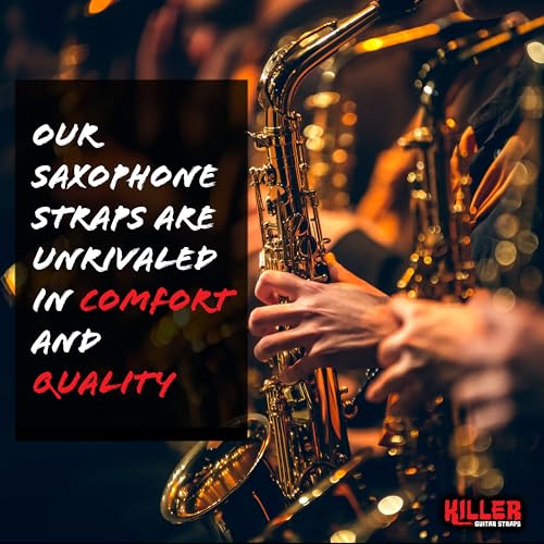 Killer-Q Saxophone Strap - Stylish Quick Release, Adjustable Sax Neck Straps, Fire Print