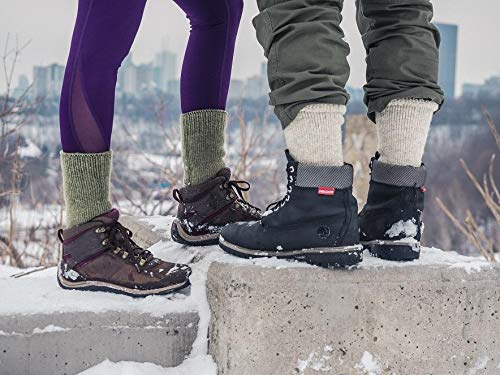 J.B. Field's 85% Wool Arctic Trail -40 Below Winter, Thermal Sock for Men, Women, for Hiking, Trekking & Outdoor 2 Pack, Made In Canada (Medium (5-9 Shoe), Green)