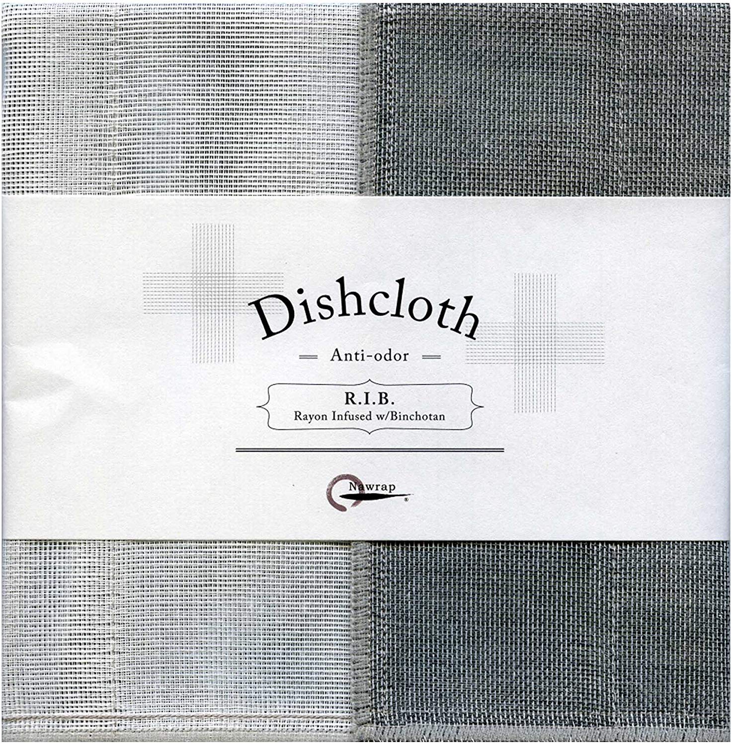 Nawrap Binchotan Charcoal Dishcloths, Set of 3, White, Lavender & Tangerine