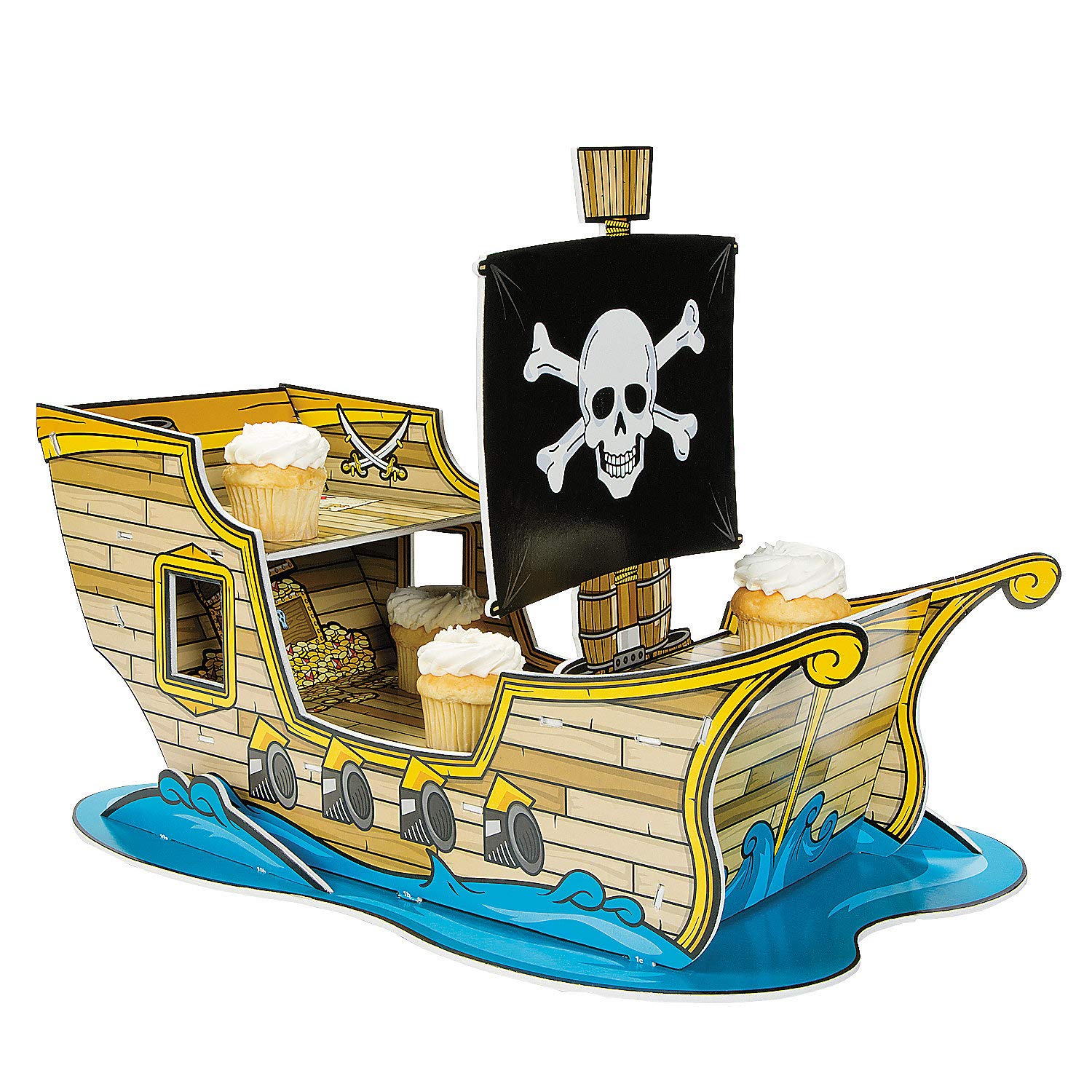Pirate Ship Cupcake Holder - Pirate Birthday Party Supplies and Decorations