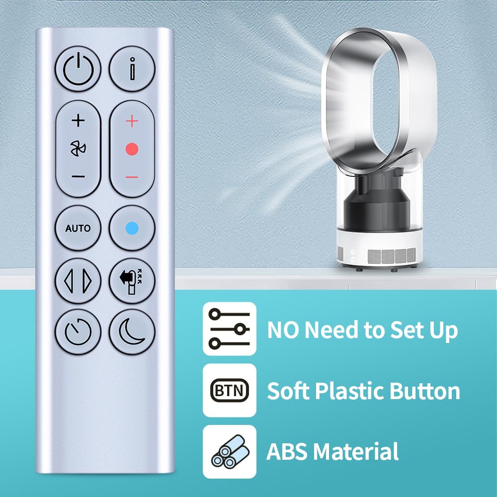 Replacement HP04 HP05 HP06 HP09 Remote Control for Dyson Pure Hot + Cool Heater Fan Air Purifying/Heater(Color: Silver)