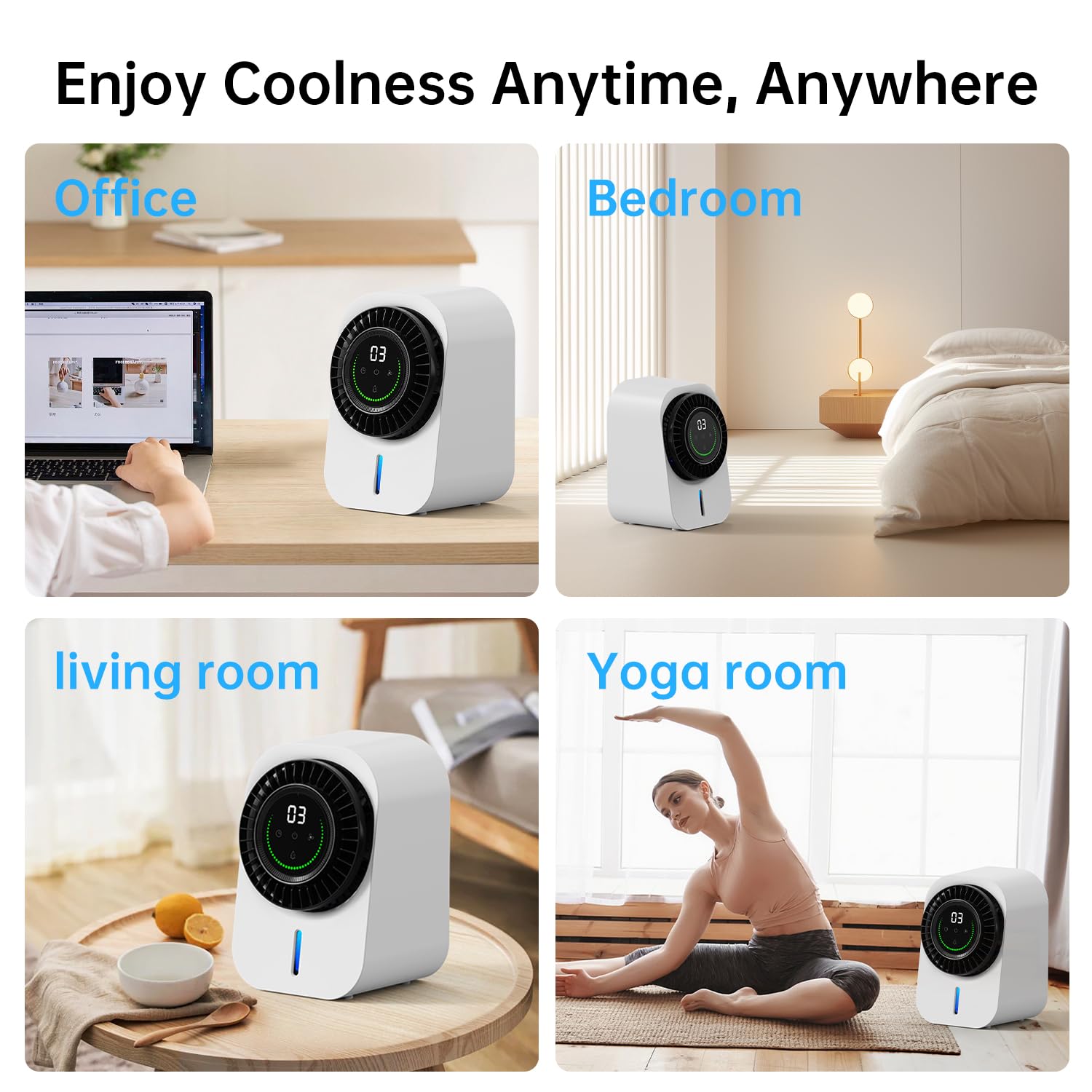 Portable Air Conditioners, Personal Evaporative Air Cooler with 3 Speeds &12H Timer, 600ML Cooling Fan Mini Air Conditioner, Portable AC Unit Fan for Room Bedroom Office Desk Camping