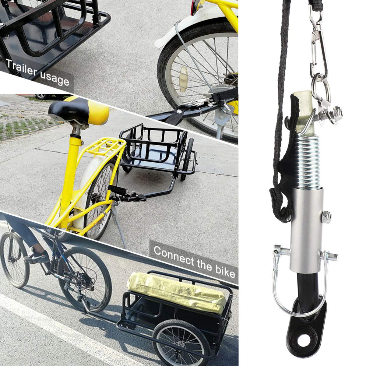 LIOOBO Bike Bicycle Trailer Coupler Attachment Bicycle Trailer Hitch Adapter for Bicycle Bike Trailer 2pcs (Silver)