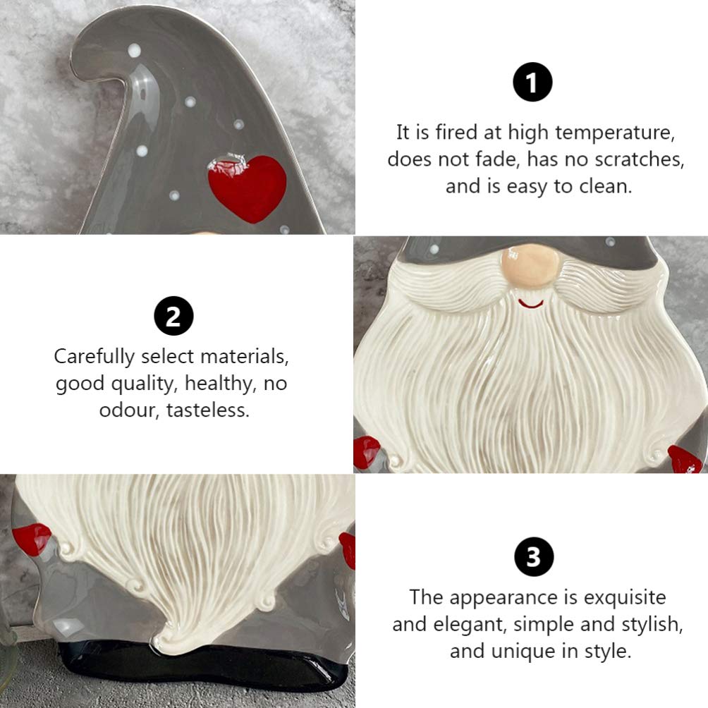 NUOBESTY Gnome Shaped Platter Snack Appetizer Trays Dessert Serving Dishes Holiday Food Serving Platter Candy Nut Dish Container Christmas Party Favors