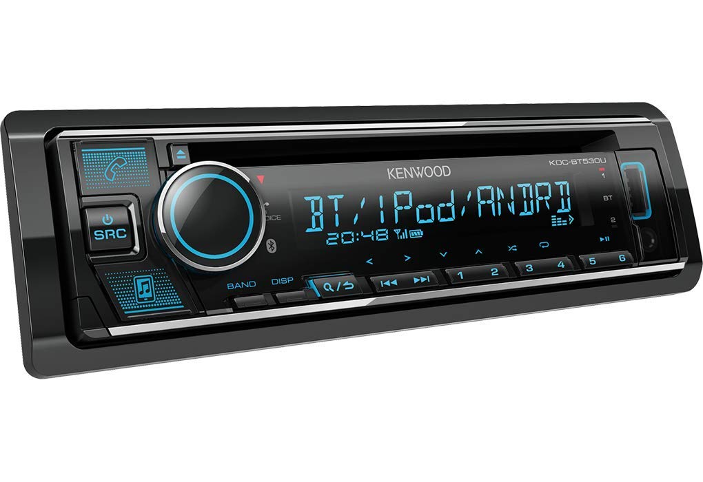 Kenwood KDC-BT530U Car Stereo Single Din CD Receiver with Bluetooth, USB Slot