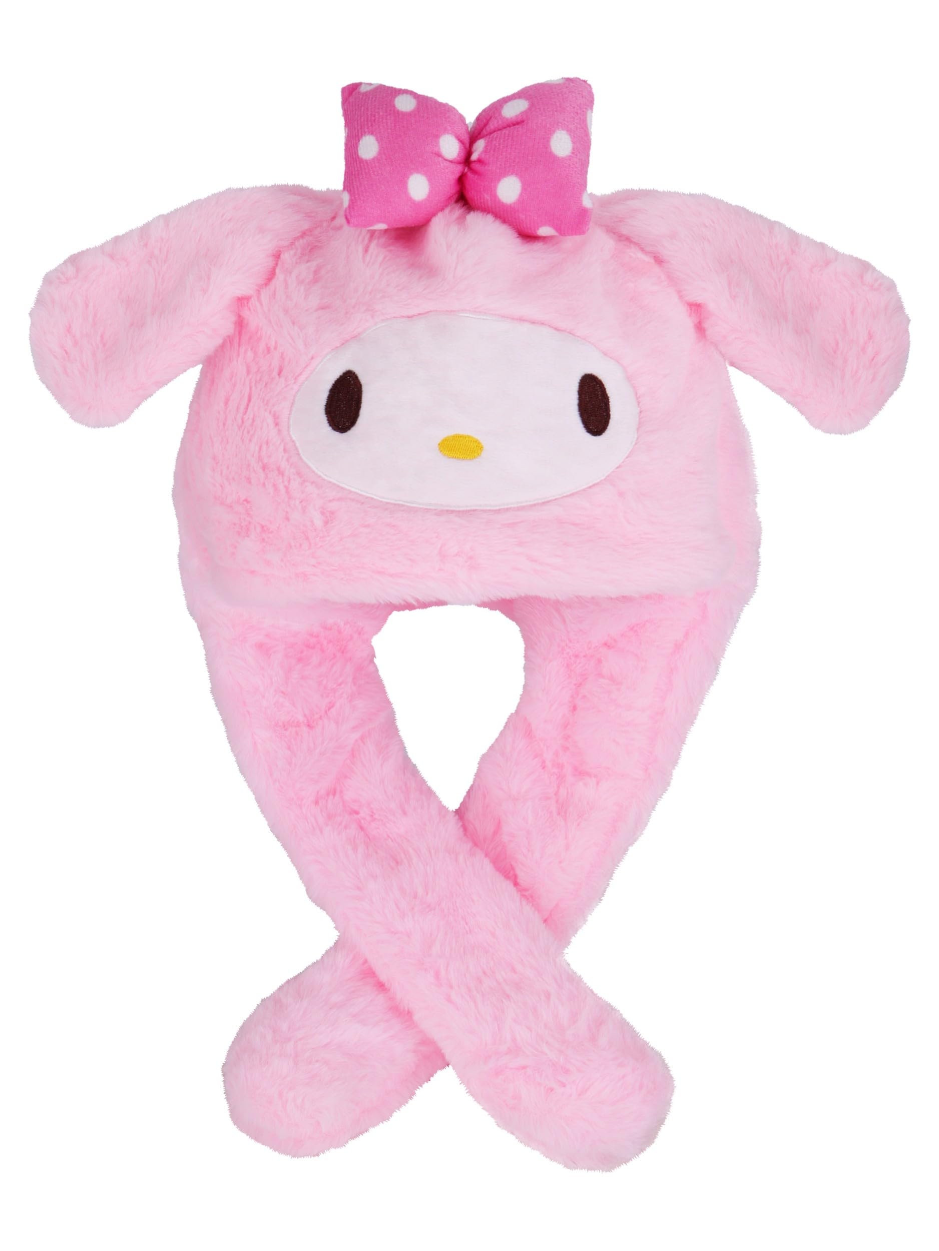 Roffatide Anime Melody Ear Moving Jumping Hat Fluffy Beanie Cap Soft Warm Winter Head Wear Cute Hats for Women Pink
