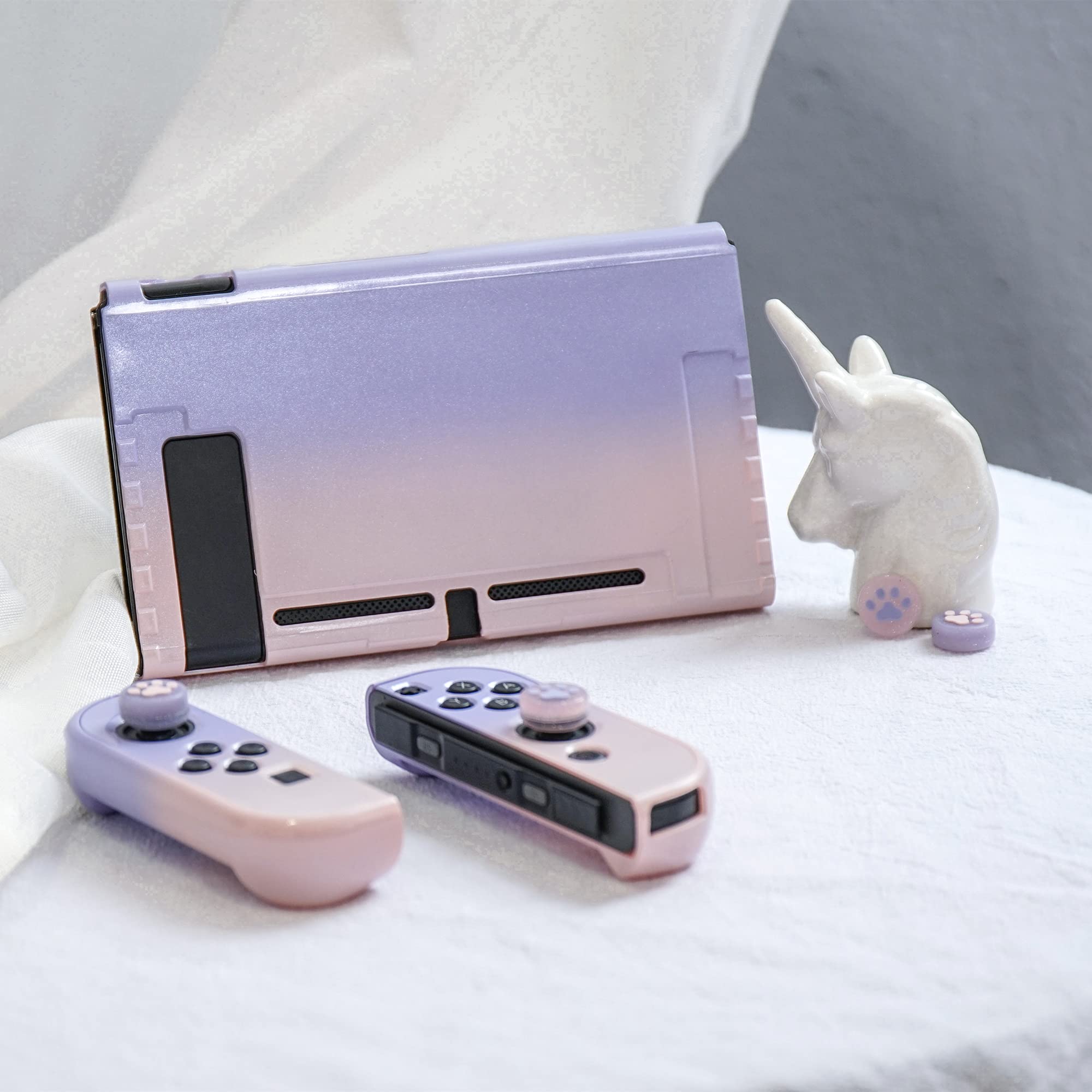 LASTYAL Glitter Gradient Case for Nintendo Switch (Pink and Purple)