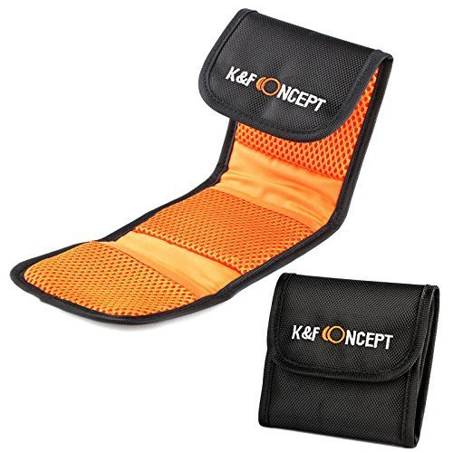 K&F Concept 49mm UV CPL ND4 Neutral Density Len Accessory Filter Compatible with Canon Nikon DSLR Camera + Cleaning Pen +Filter Pouch