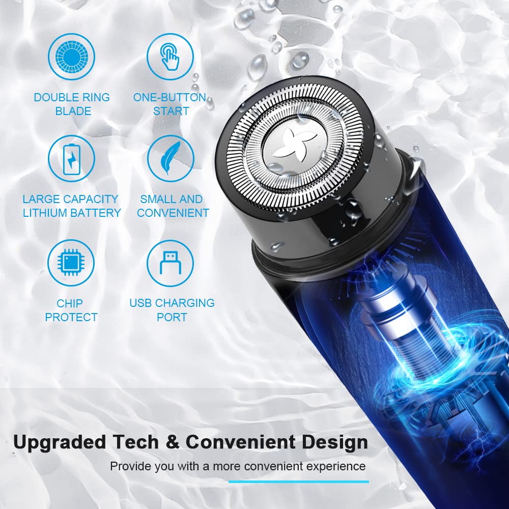 SUPRUS Women’s Rechargeable Electric USB Shaver for Face Beard Mustache Arm Leg Armpit Bikini LED Battery (Silver)