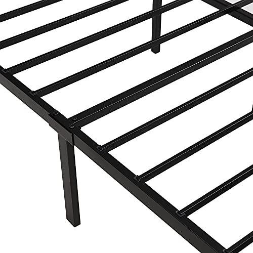 Voohek Queen Size, Metal Platform, Upholstered Headboard,with Storage Space,Gray Bed Frame