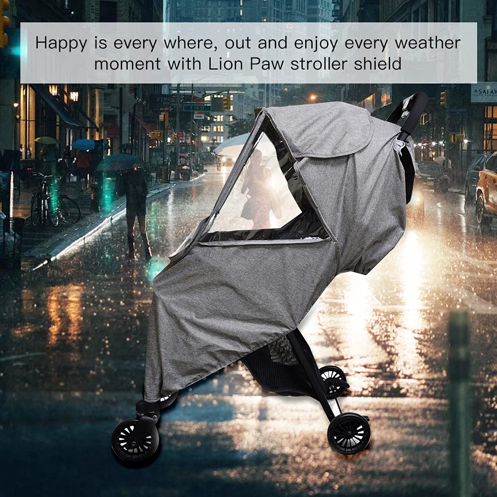 Lion Paw Stroller Rain Cover Travel Weather Shield Universal with Air Holes EVA Window, for Pushchairs Accessories Strollers Raincoat
