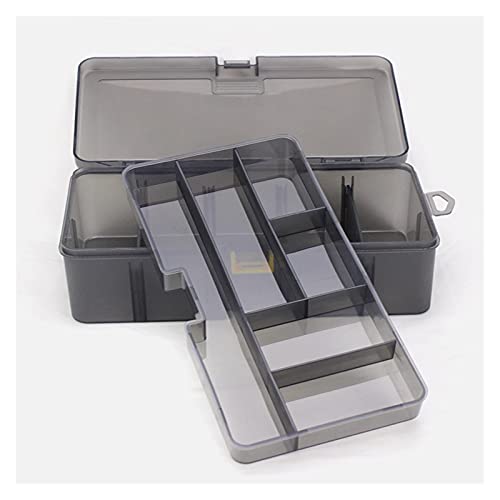 Multifunction Tackle Storage Box Double Layer Thick Lure Box Storage Box Bait Accessories Tool Box Plastic Box Fishing Gear Fishing Lure Hook Tackle Excellent waterproof performance