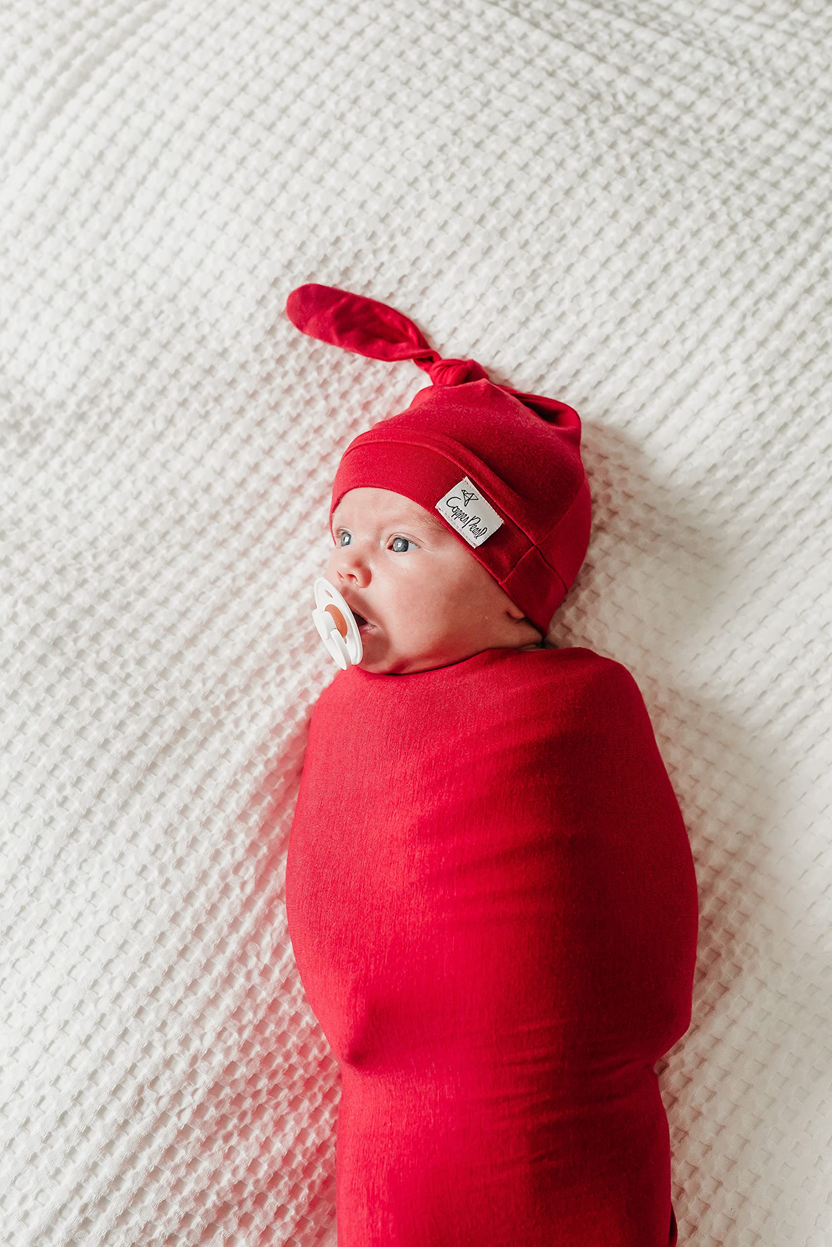 Large Premium Knit Baby Swaddle Receiving Blanket "Mara" by Copper Pearl