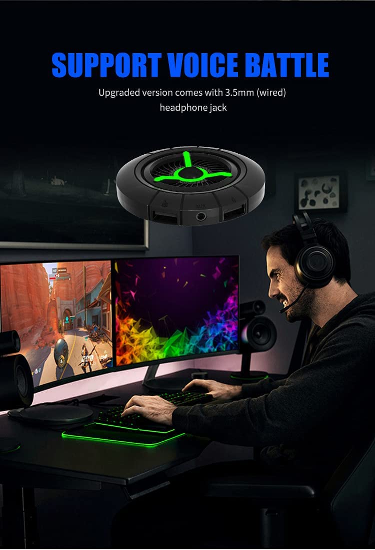 N-Switch Keyboard and Mouse Adapter, Wired Keyboard Mouse Converter with 3.5mm Headset Mic Port for PS4, PS3, Nintendo Switch, Xbox Series X/S, Xbox One/Slim/Pro/360 Console Support Custom Mapping
