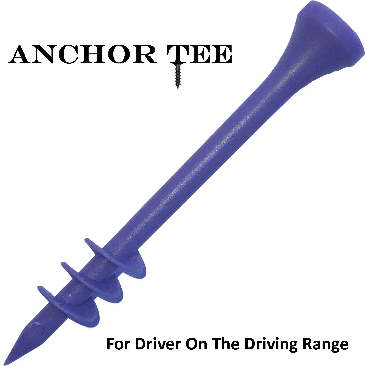 Keyfit Tools Anchor Golf Range Tees for Driver 3 1/4 Inch ~Screw In Tee So They Don’t Launch Out Into The Range ~Stop Looking, Chasing, Bending Over & Stepping Out into the Range To Retrieve Your Tees