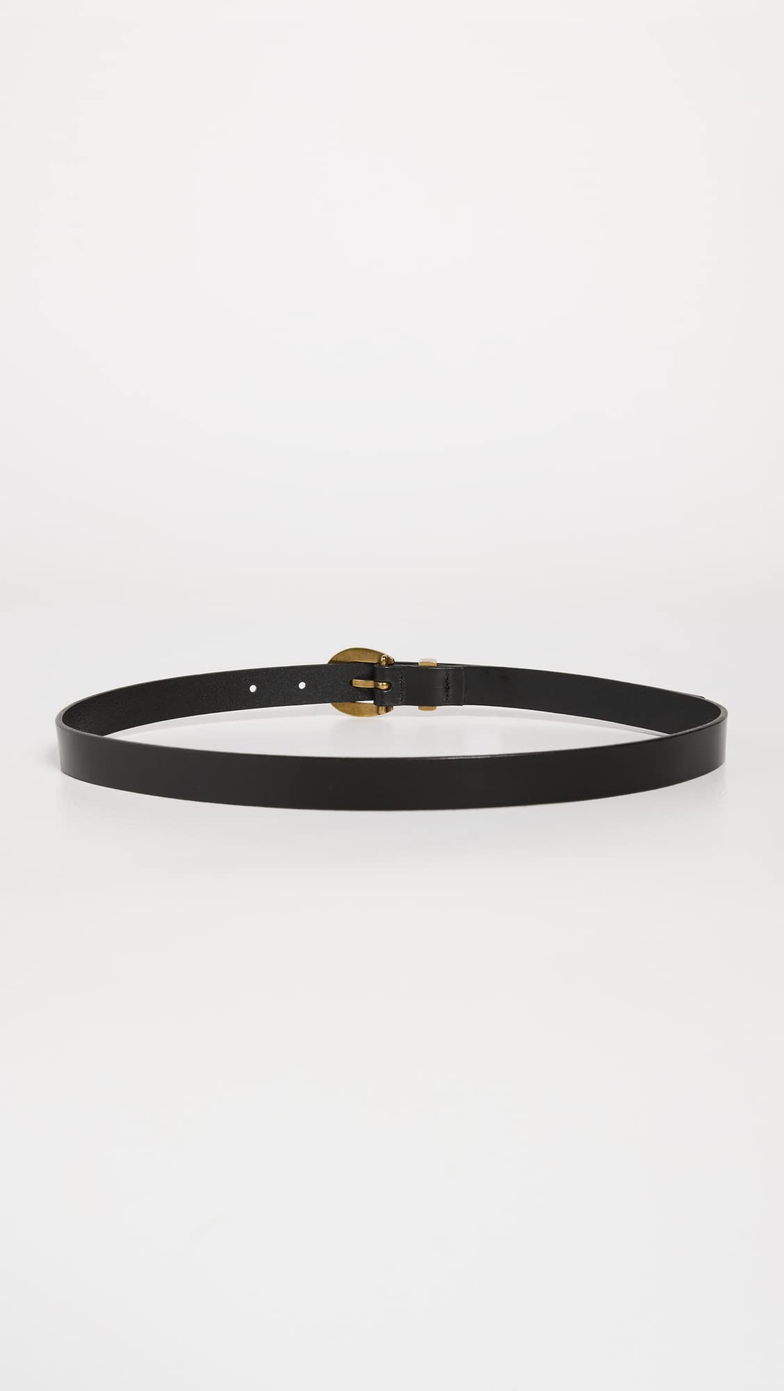 Madewell Women's Chunky Buckle Skinny Leather Belt, True Black, M