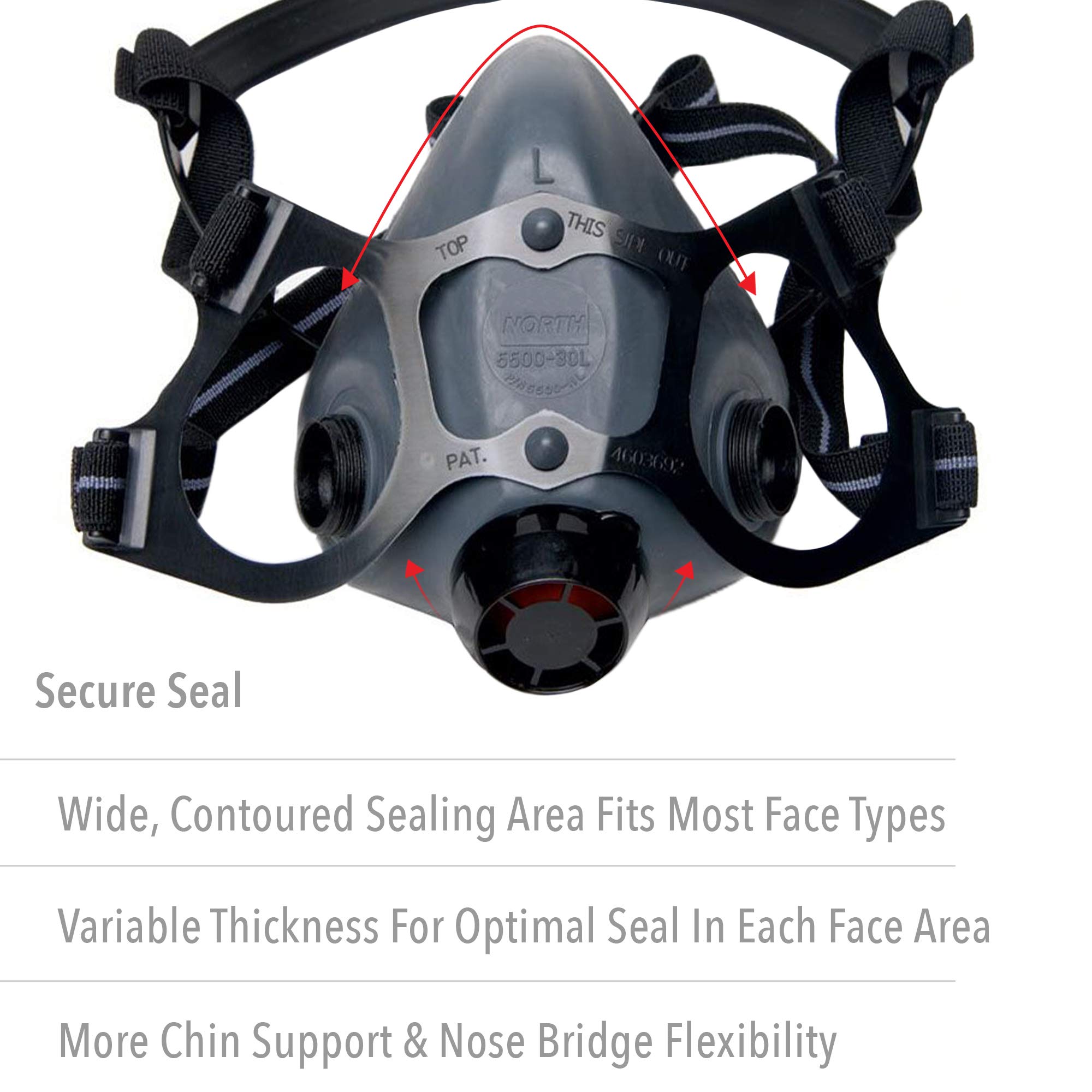 Honeywell Safety Products Paint Spray & Pesticide Reusable Half Mask OV/R95 Respirator Convenience Pack, Large (RWS-54028)