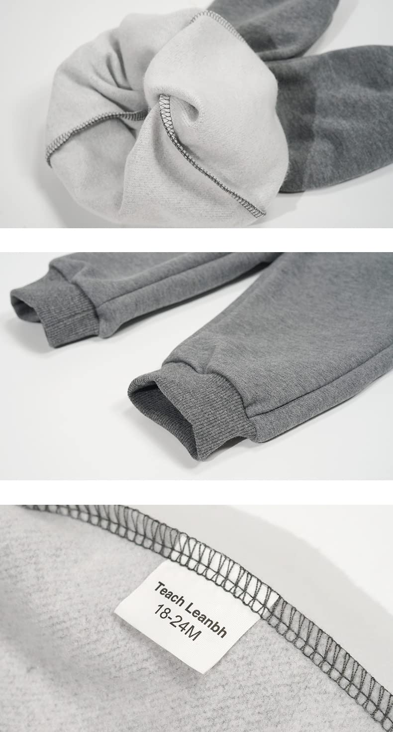 Toddler Baby Boys Girls 2 Pack Thin Fleece Sweatpants Pure Active Jogger Pants with Drawstring (2-3 Years Green+Dark grey)