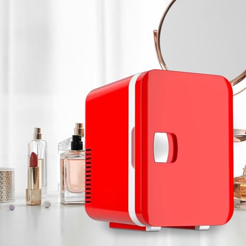 JISADER Small Car Refrigerator, Skincare Fridge, 12V 6L Portable Coolers and Warmer, Personal Refrigerator for Bedroom Car Van