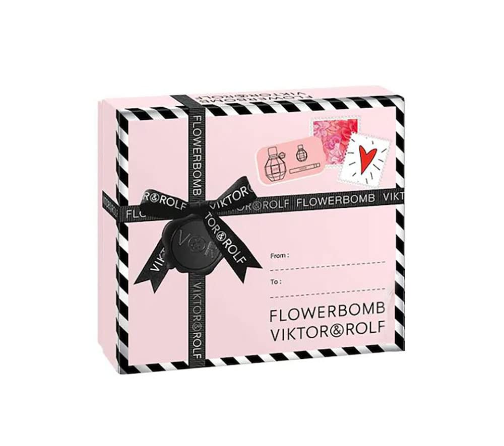 Viktor & Rolf Flowerbomb EDP 4pc Set Mini perfume, 0.5 oz Body Lotion, 2 x 0.5 oz body cream