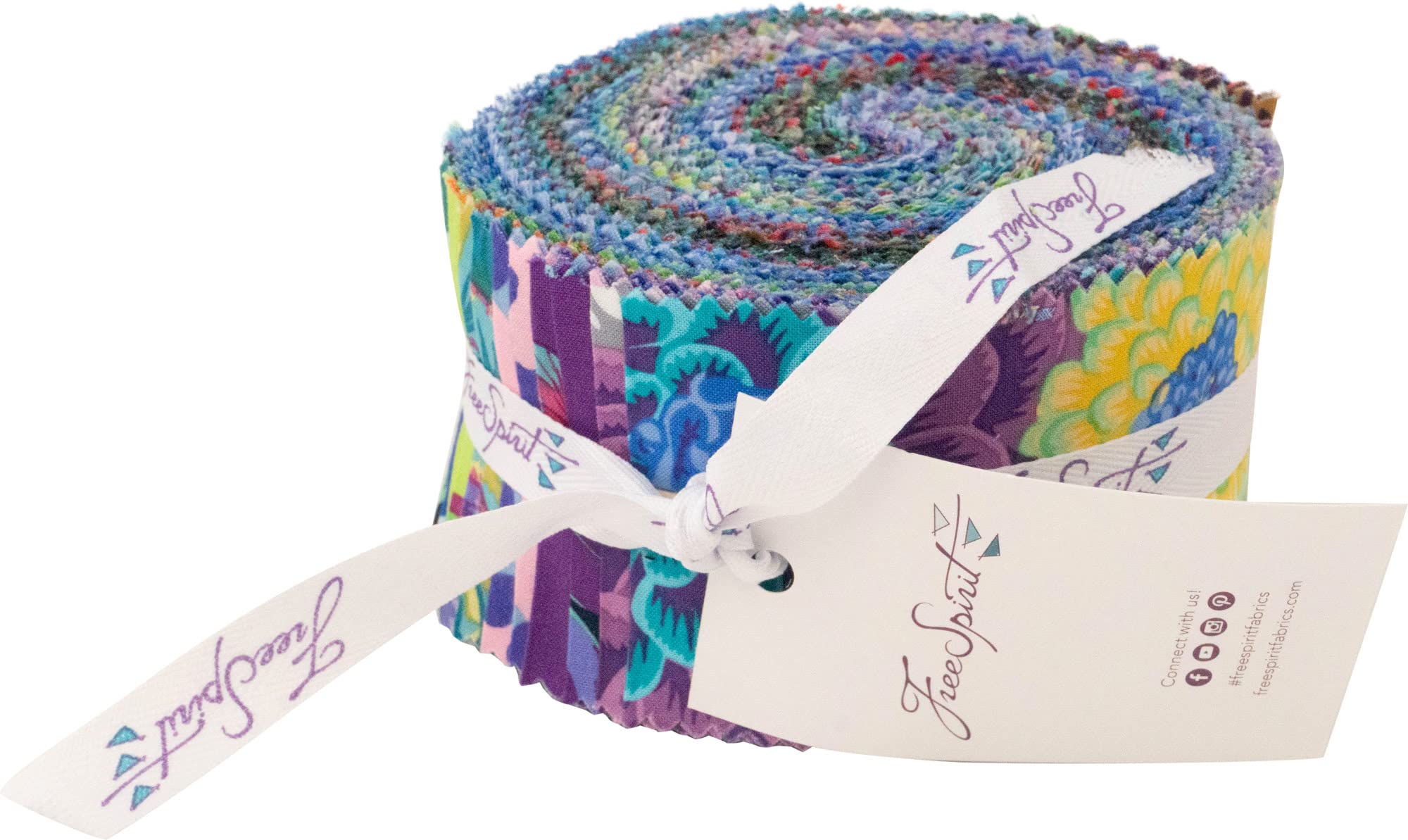 Kaffe Fassett Collective August 2022 Cool Design Roll 40 2.5-inch Strips Jelly Roll Free Spirit