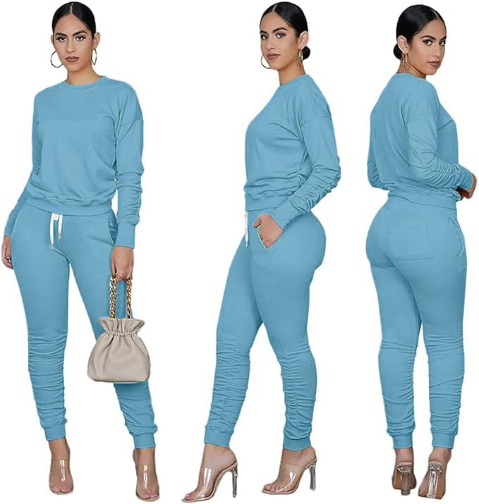 LEMOSEW Women's Two Piece Outfits Tracksuits Lounge Set Jogging Suits Matching Sweatsuit Set