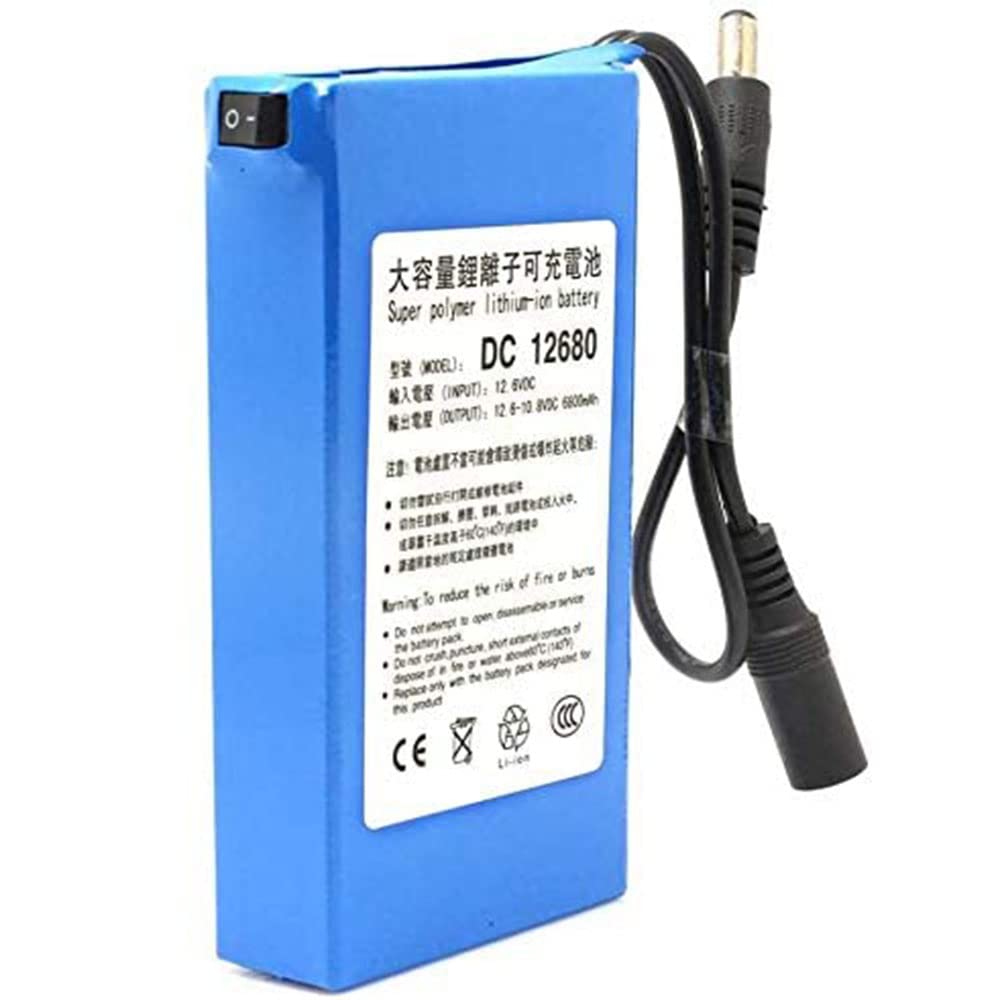 Portable DC 12V 6800mAh Rechargeable Lithium-ion Battery DC-12680 with Charger 12V for Camera, Portable DVD, CD Players,MP3 Players, Aviation Models