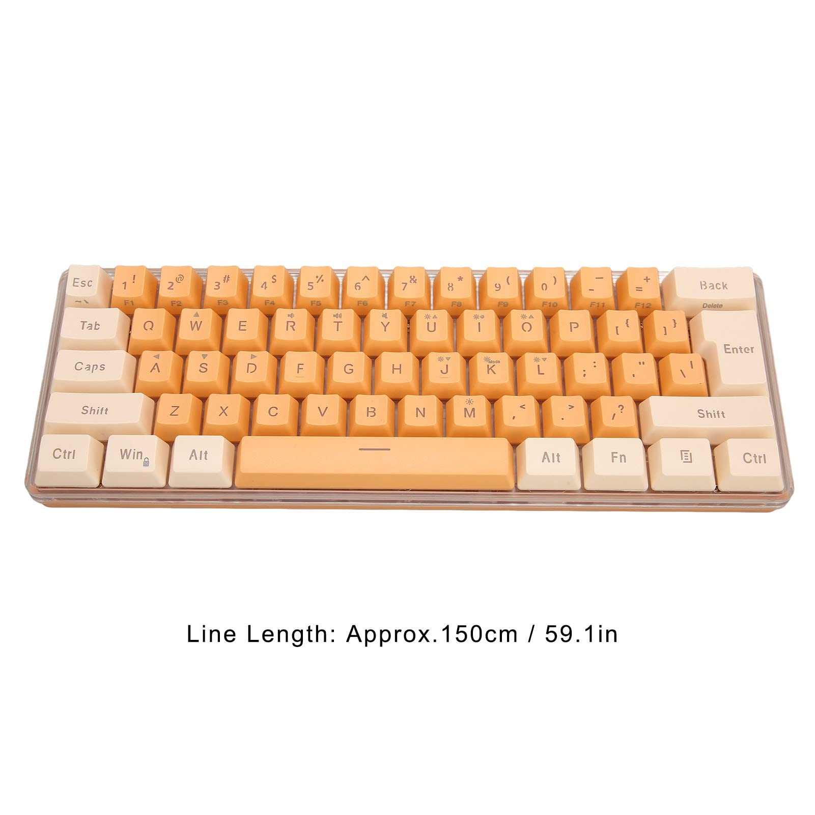 Rongm Mechanical Keyboard, Mobile Gaming Keyboard with High and Low Contrast Colors for Desktop (Beige Orange)