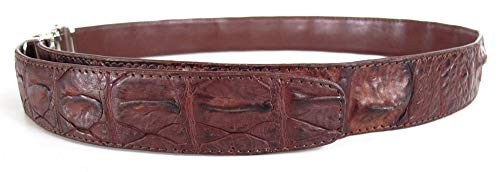 Julie Genuine Real Backbone Crocodile Skin Leather Men's Brown Belt 48"