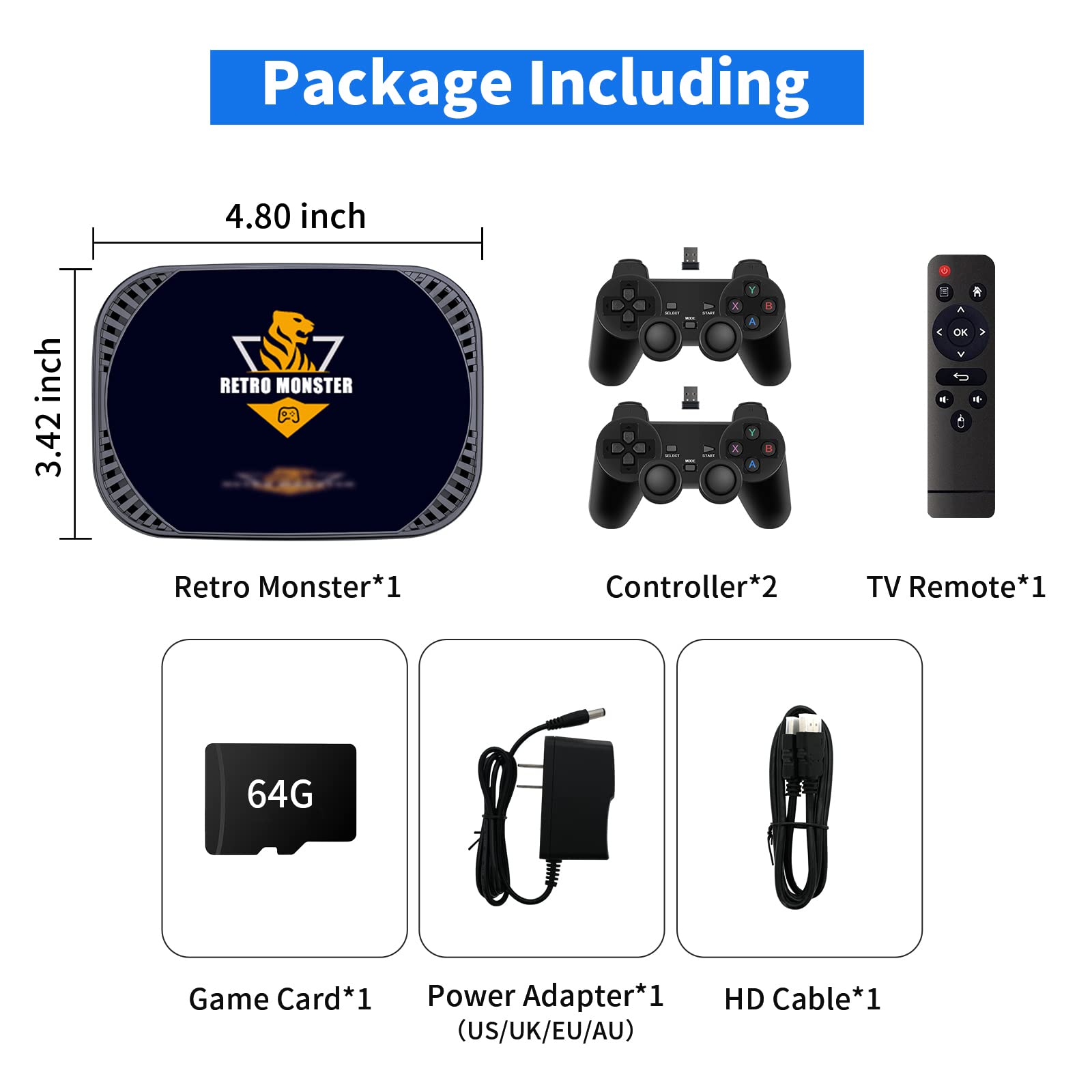 Retro Game Console with Built in 42,336 Games, S905X4 Chip Super Console, Video Game Console Preload 76 Emulators, Game System Compatible with MAME/ATARI/SEGA/PS1/PSP, All in One Emulator Console