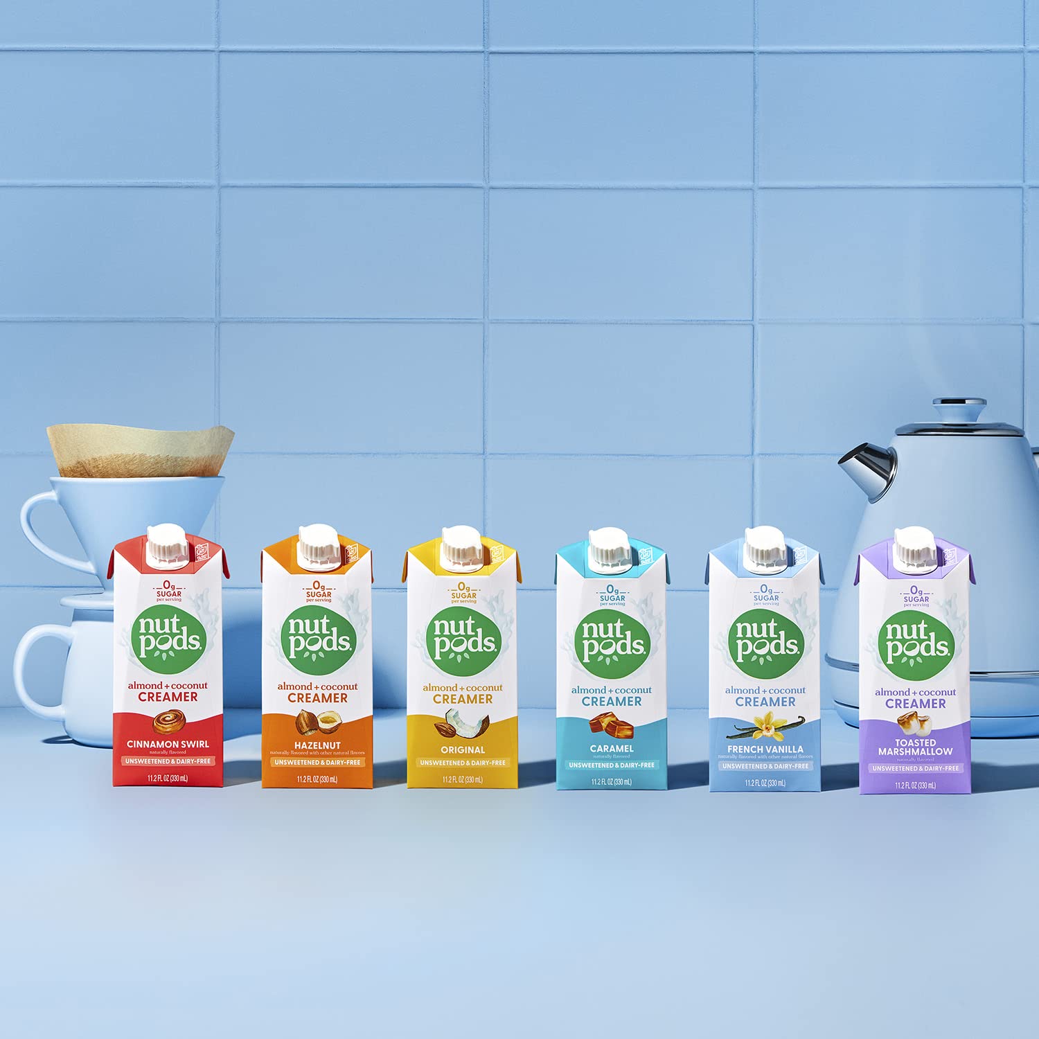 nutpods French Vanilla Creamer - Unsweetened Non Dairy Made from Almonds and Coconuts - Keto Creamer, Whole30, Gluten Free, Non-GMO, Vegan, Sugar Free, Kosher (4-Pack)