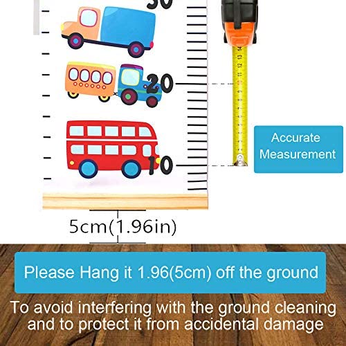JJGoo Baby Growth Height Chart Hanging Ruler Wall Decor for Kids, Canvas Removable Height Growth Chart 79" x 7.9"