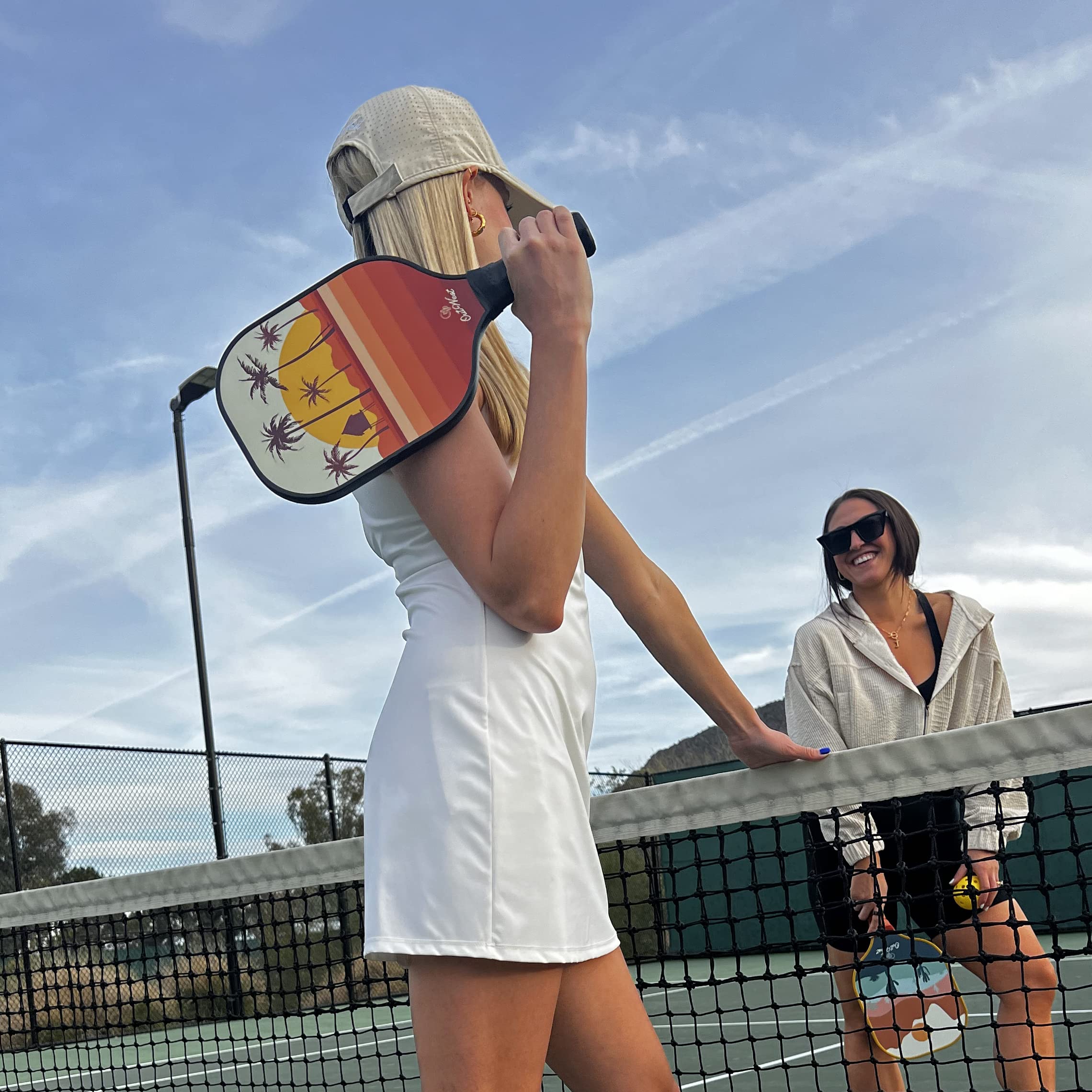 OutWest Sport Pickleball Paddle - Marine Layer | Graphite Carbon Face | Polypropelene Honeycomb Core | Cover Included | Out West Sport