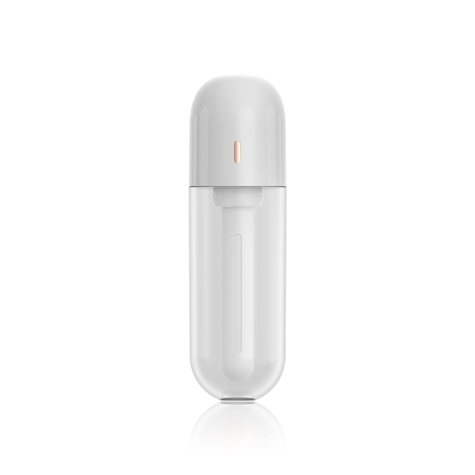 Portable Mini Humidifier, Small Wireless Cool Mist 100ml Humidifier, with Container Diversity for Car Bedroom Office, Adjustable Length, Whisper-Quiet Operation, 2 Spray Modes, Auto Shut Off (White)