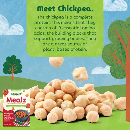 Sprout Foods Organics, Big Kid Mealz, Chickpea Pasta & Marinara, Organic Microwavable 6 oz Bowl (8-count)