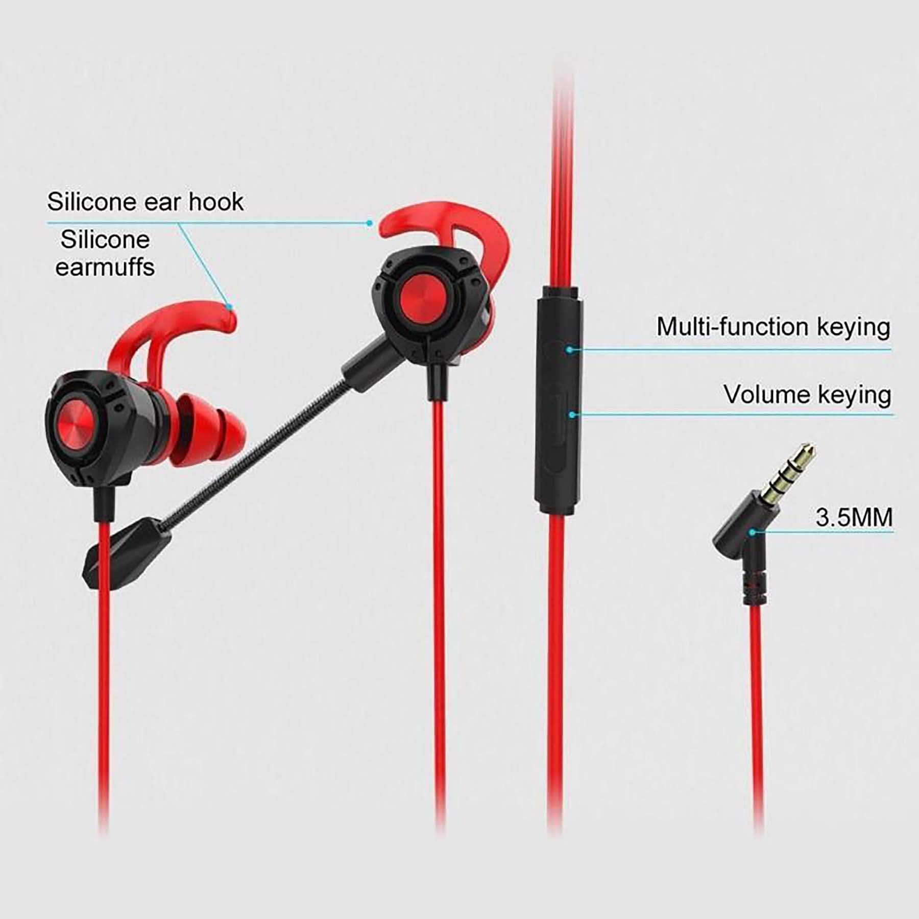 kai bao city Gaming Earbuds 3.5mm Jack with Microphone Headset with Detachable Mic Volume Control Headphone for Smart Phone PC Xbox One PS4 for iOS Android (Black 1)