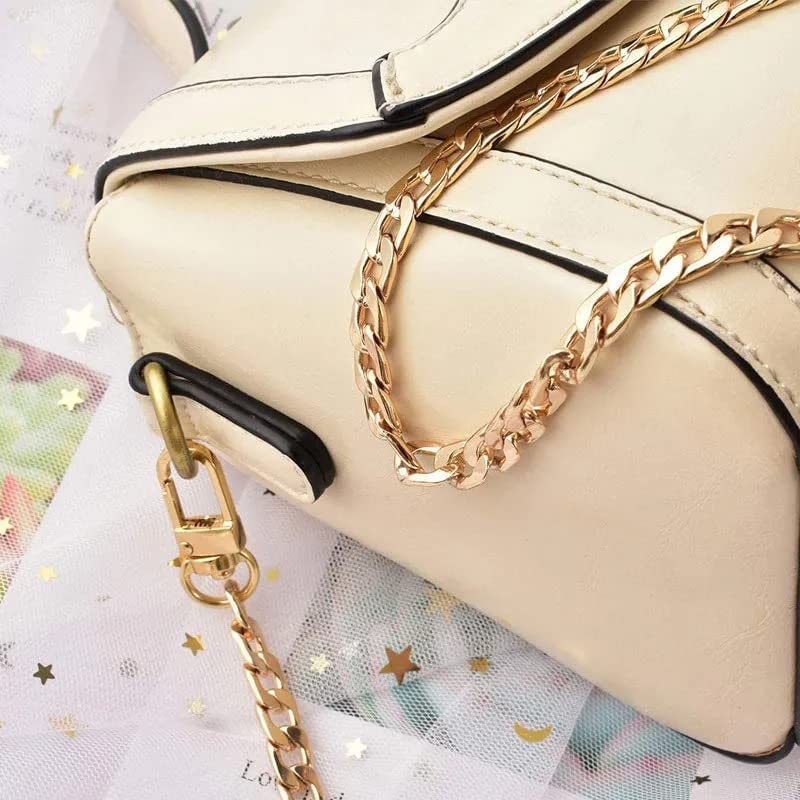 Purse Chain Straps 120cm Gold - Extender DIY Flat Chain Strap Handle Bag Accessories Charms Decoration for Purse Handbags Shoulder Bag