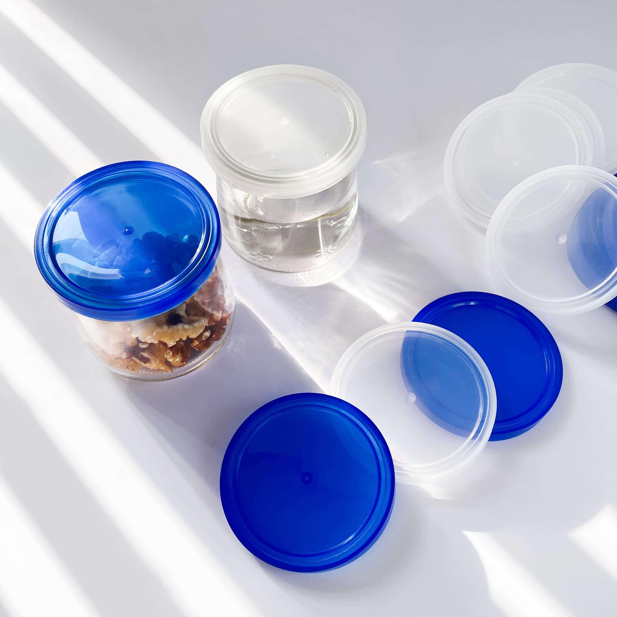 Oui Yogurt Jar Lids-12 pack Oui Lids for Yoplait Yogurt Container,Sealed against leaks lids for oui yogurt jars Blue…