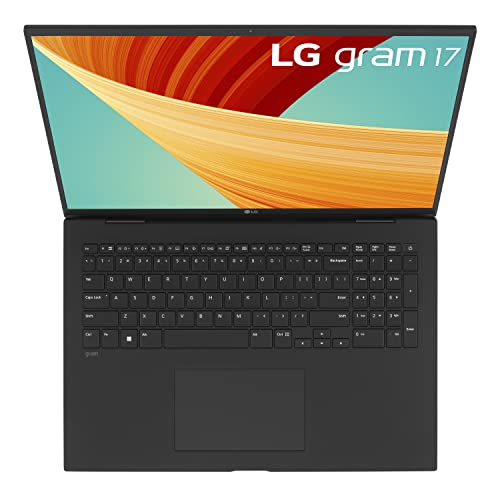 LG gram 17” Lightweight Laptop, Intel 13th Gen Core i7 Evo Platform, Windows 11 Home, NVIDIA RTX3050 4GB GPU, 32GB RAM, 2TB SSD, Black