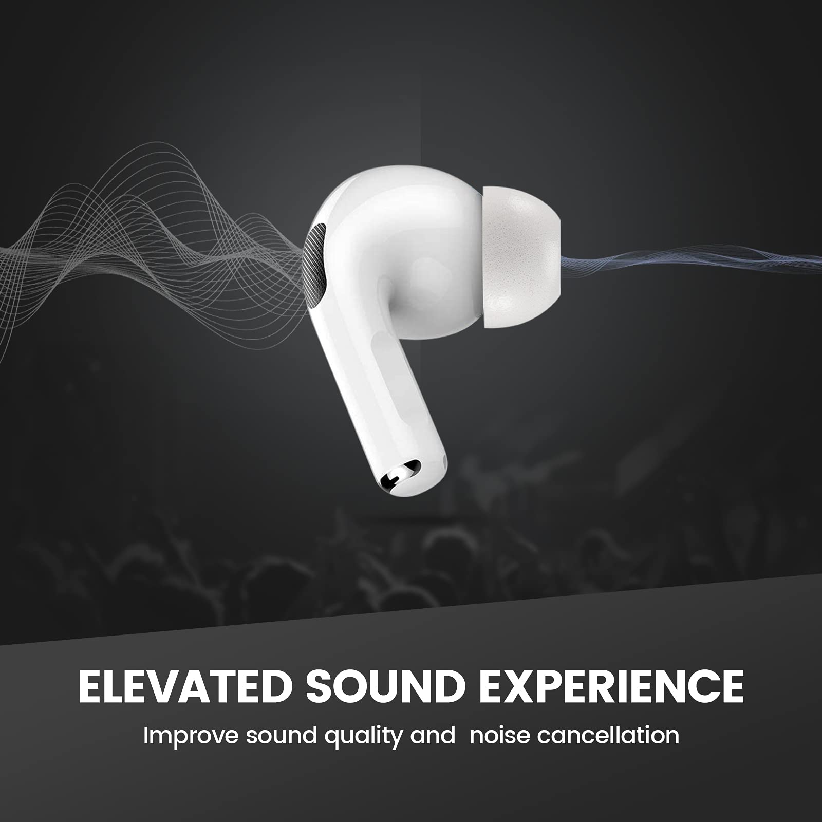 Memory Foam Replacement Premium Ear Tips for Apple Airpods Pro Wireless Earbuds, Ultra-Comfort, Noise Reduction, Anti-Slip Eartips, Fit in The Charging Case, Easy Install, Grey, 3-Paris Mixed Sizes