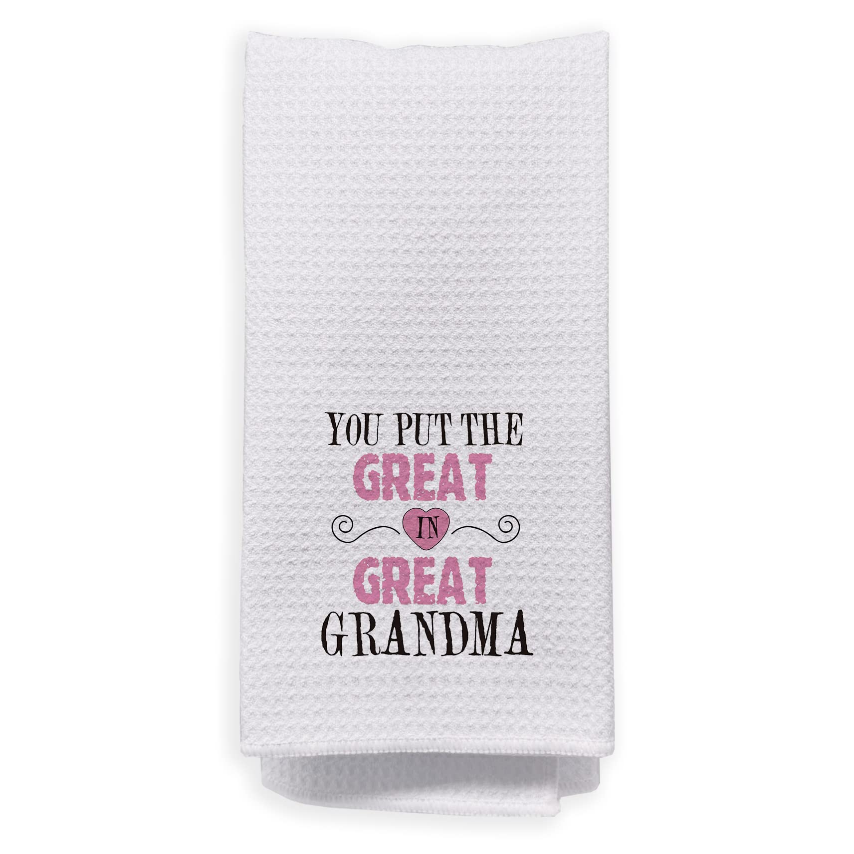 NEGIGA You Put Great in Great Grandma Dish Cloths Towels 24x16 Inch,Best Great Grandma Decor Decorative Dish Hand Towels for Kitchen Bathroom,Great Grandma Grandmother Gifts from Great Grandkids
