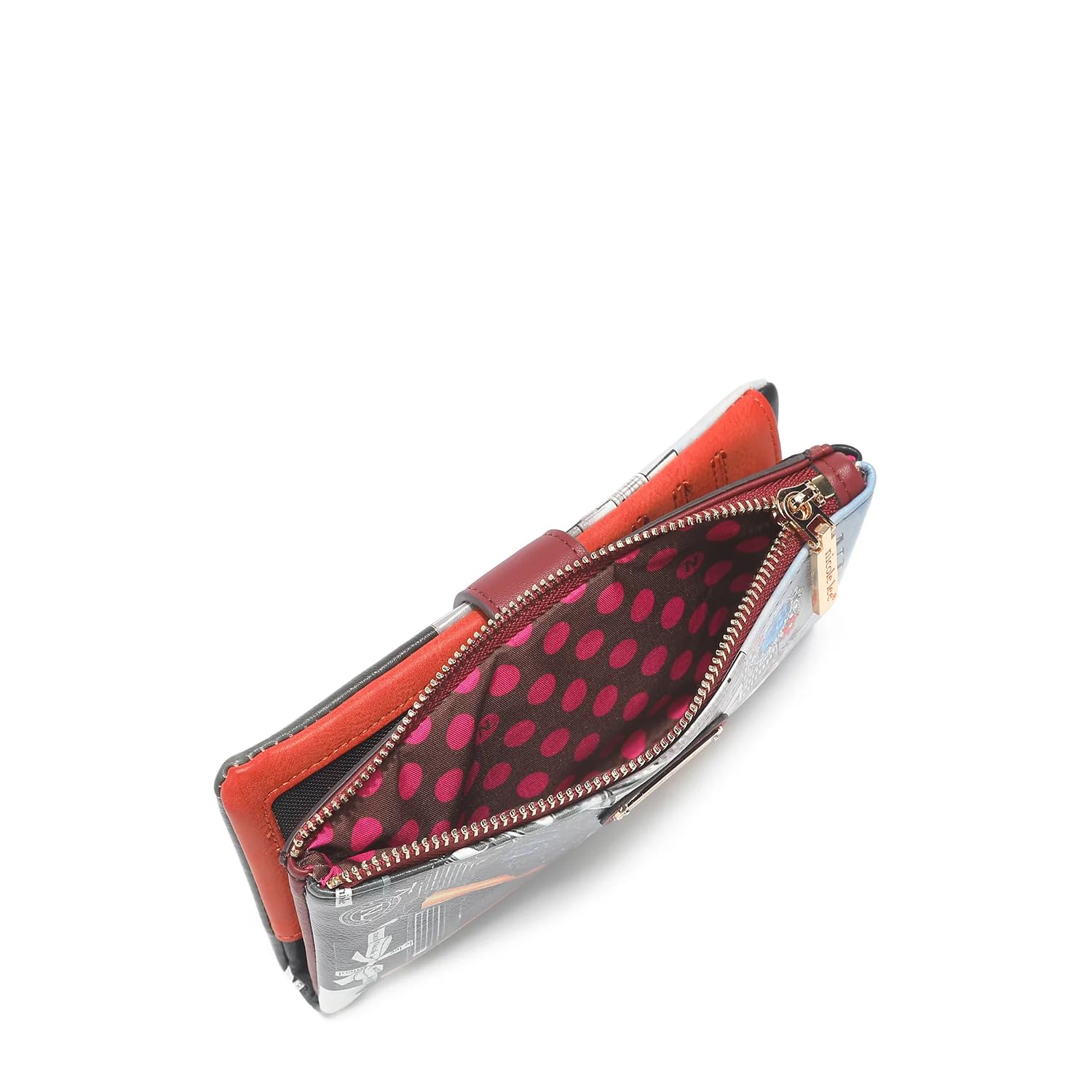 Nicole Lee Amanda Bifold 2 Pieces RFID Zipper Wallet, Removable Cardholder Wallet, ID Windows, Multi Organization (Success in New York)