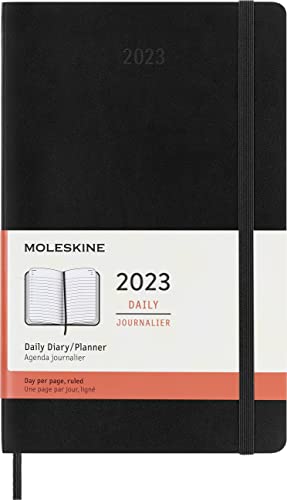 Moleskine Classic 12 Month 2023 Daily Planner, Soft Cover, Large (5" x 8.25"), Black