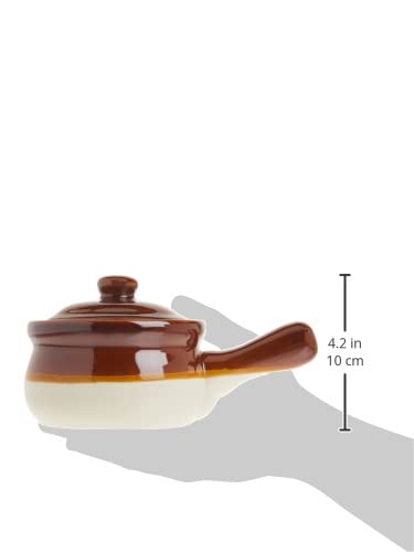 R&M International Traditional Style Ceramic 15-Ounce French Onion Soup Crocks, Polished, Set of 2