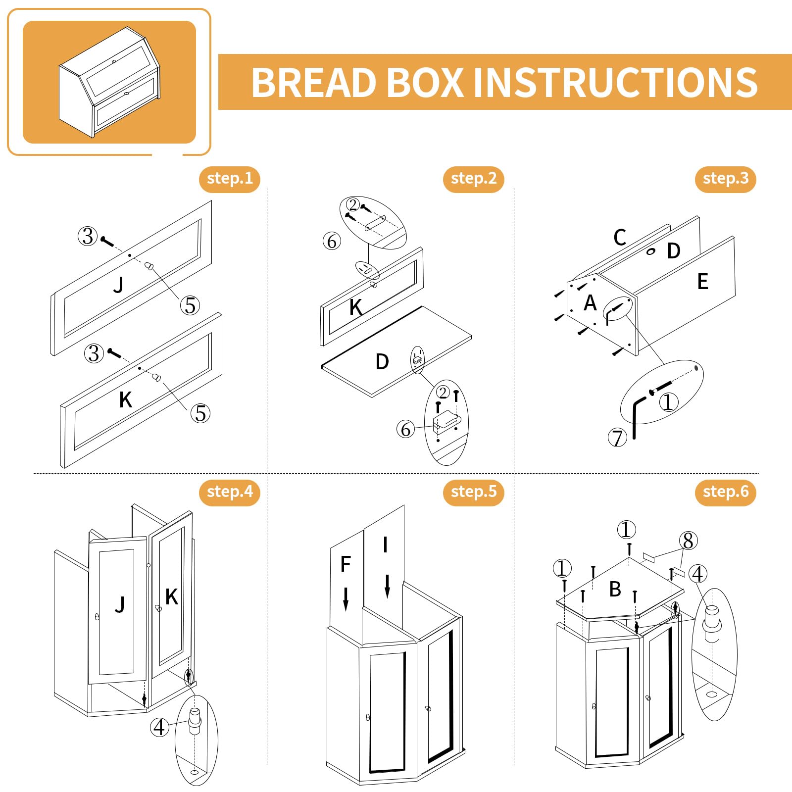 LEIMO KPARTS Bread Storage Farmhouse Bread Box For Kitchen Countertop,Double Layer Bamboo Wooden BreadBox Large Capacity Bin Bread Holder For Kitchen Counter Bread Container With Clear Window