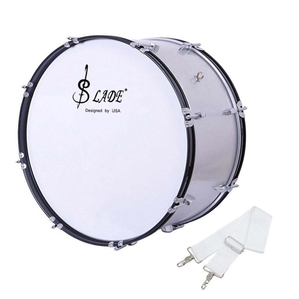 Joleully bass drum straps marching band,Snare Drum Strap,Adjustable Drum Shoulder Sling Strap Belt Musical Percussion Instrument Parts White