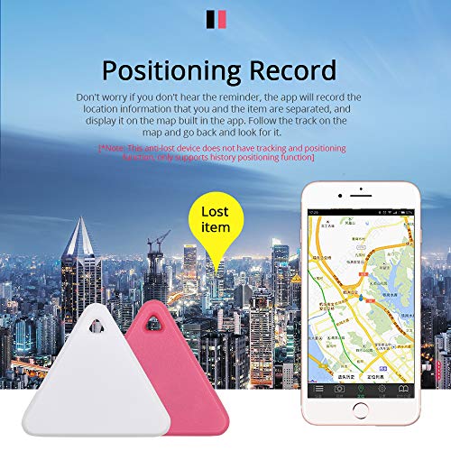 Smart Mini Wireless Bluetooth 4.0 Anti Lost Tracker Alarm Key Finder GPS Locator Triangle Bluetooth Anti-Lost Device for Pet Dog Cat Keys Wallet Bag Kids, 1Pcs Pink