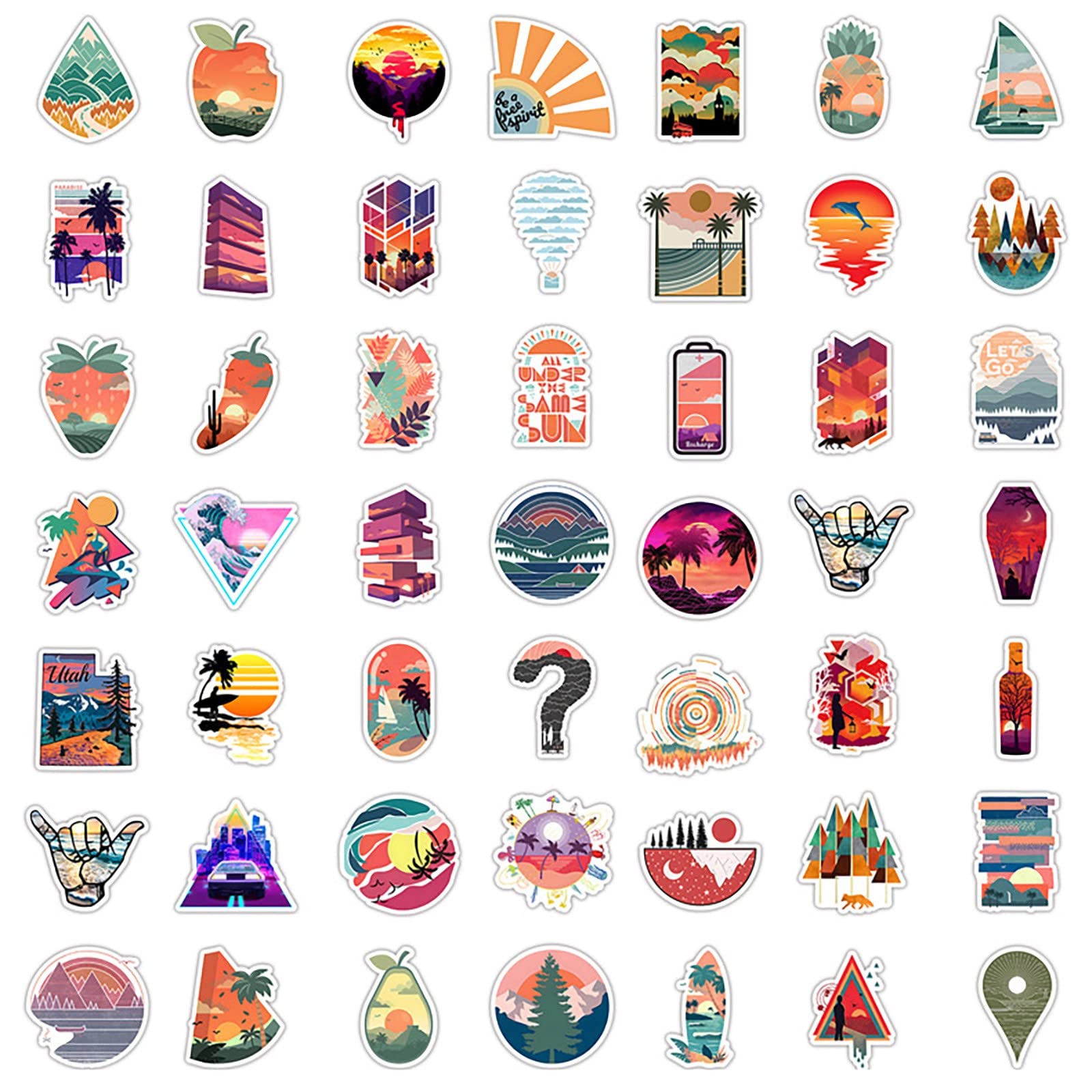 Sticker Pack Cartoon Doodle Stickers Decorate Luggage Motorcycle Notebook Waterproof Stickers Ring Show 10