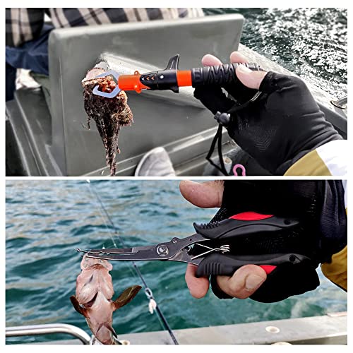 MengK Fish Tackle Fishing Gripper Fishing Pliers Braid Cutters Fish Lip Grip Handle Fishing Tackle Tools