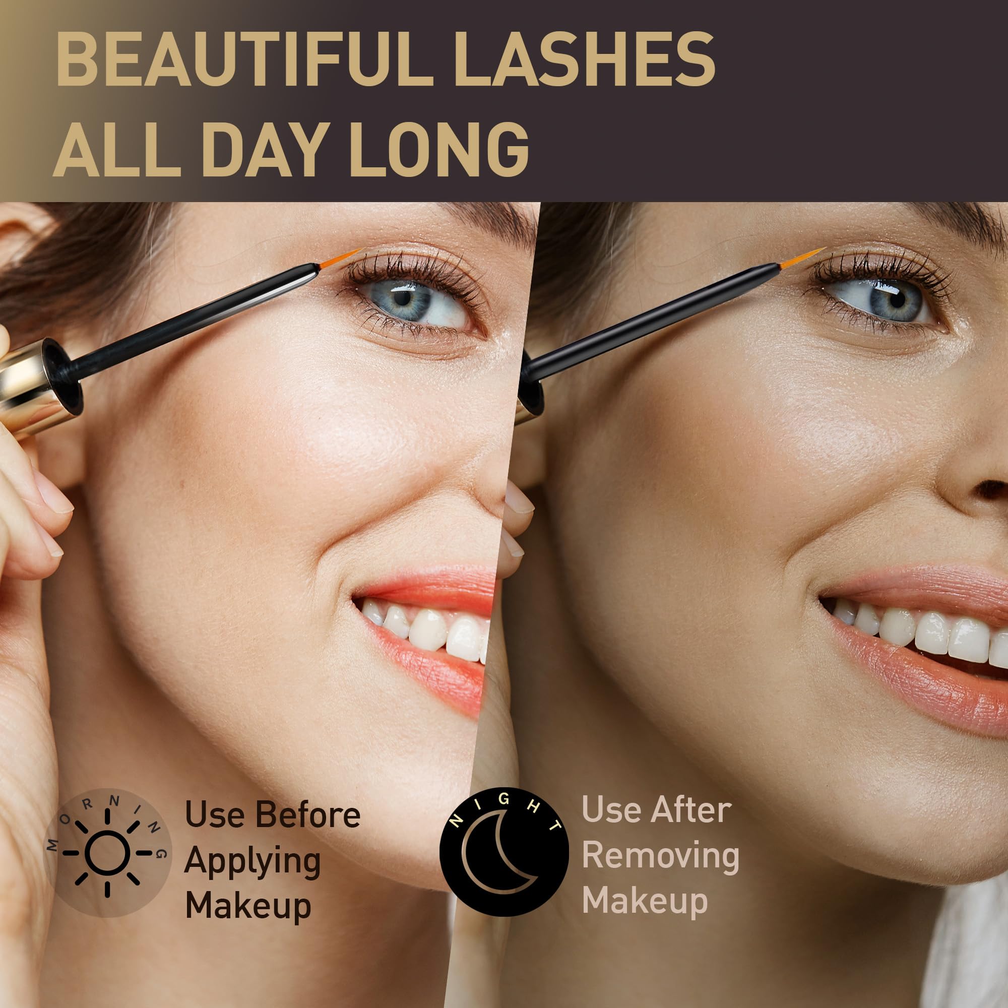 Lash Serum for Eyelash Growth & Enhancing: 0.15 OZ Irritation-Free Eyelash Growth Serum for Longer Thicker and Fuller Looking Natural Lashes & Lash Extensions